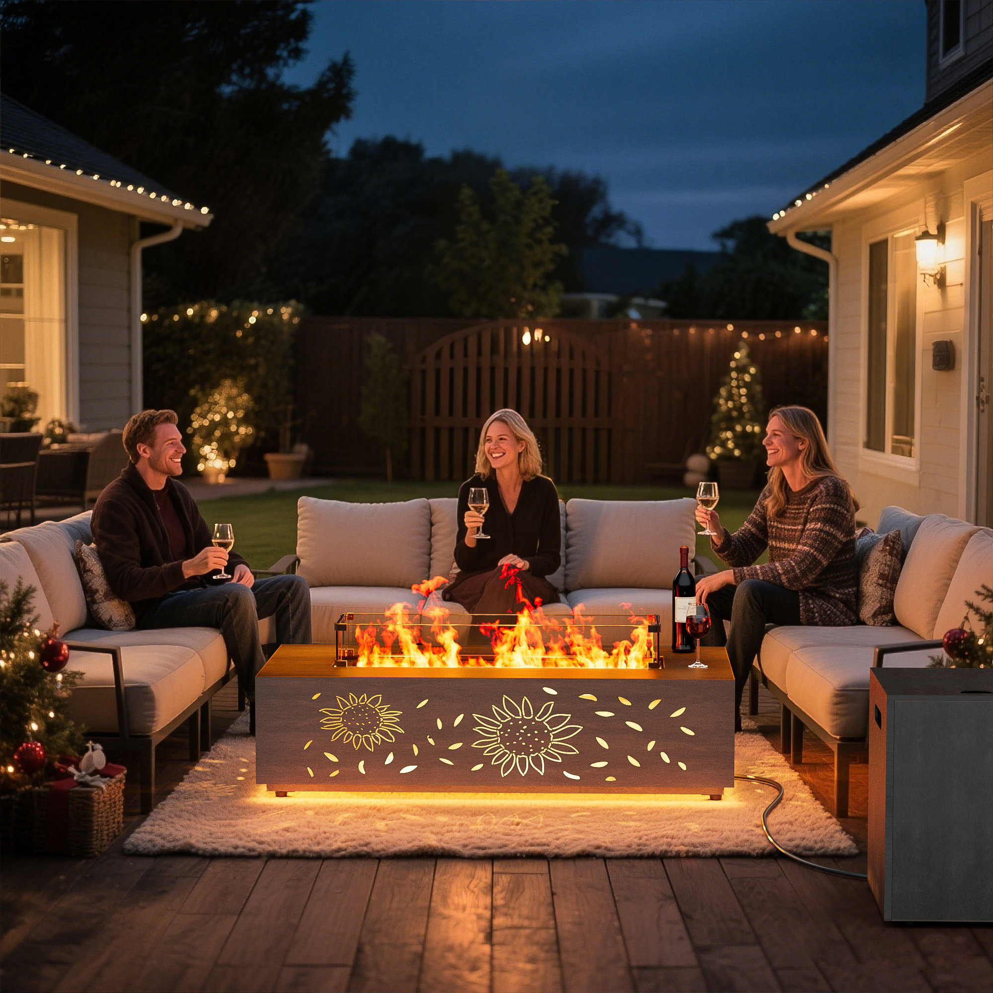 Latitude Run® 42" Propane Gas Fire Pit Table 50,000 Btu Featuring ...