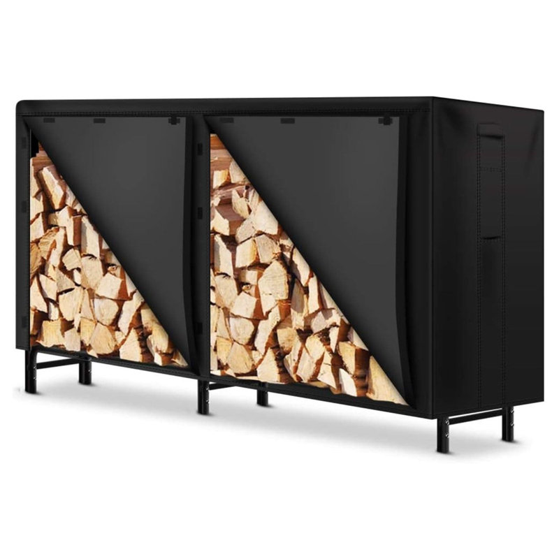 Arlmont & Co. Jante 8ft Heavy Duty Weatherproof Firewood Log Rack Cover ...