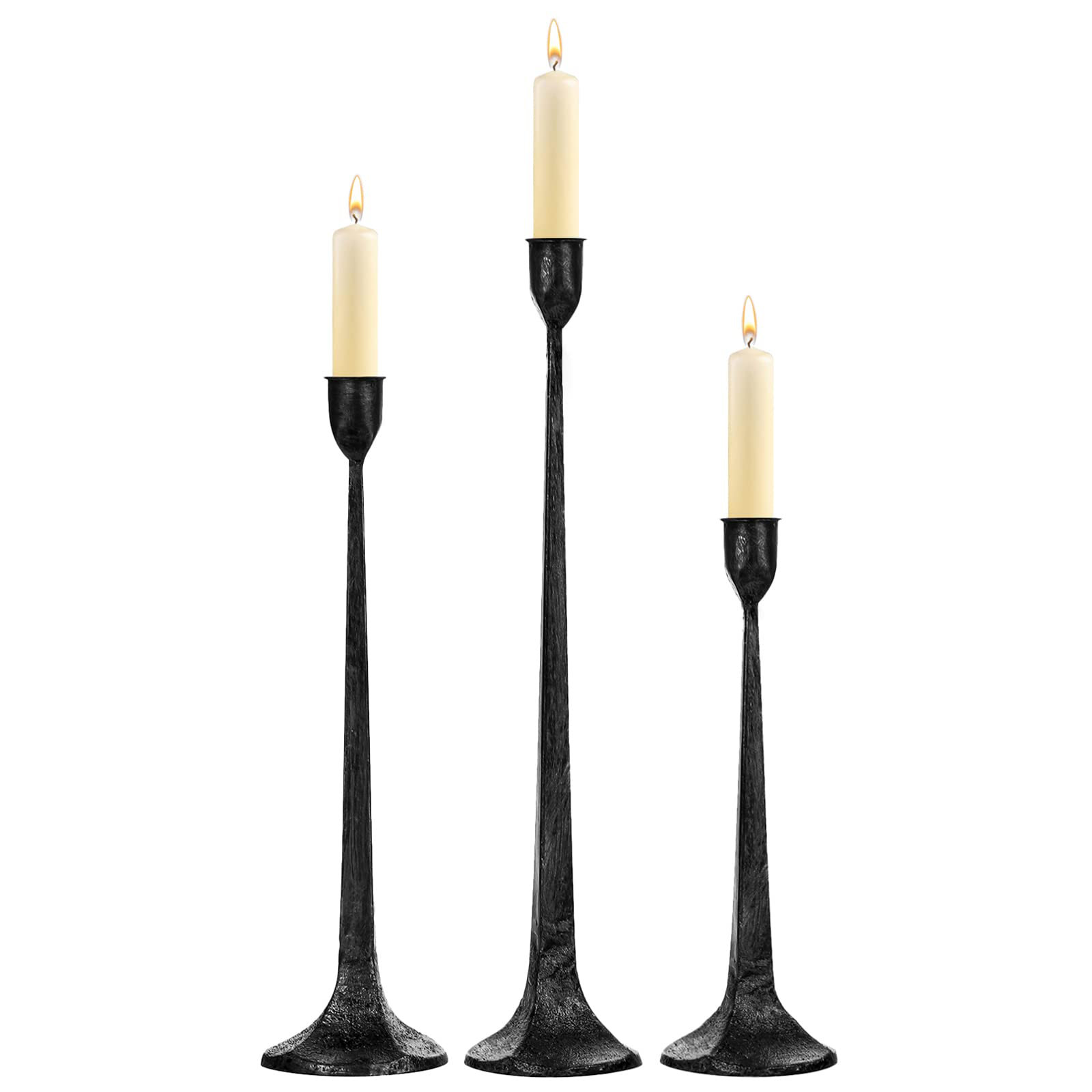 Latitude Run® Iron Taper Candlesticks Set Of 3, Decorative Tall ...