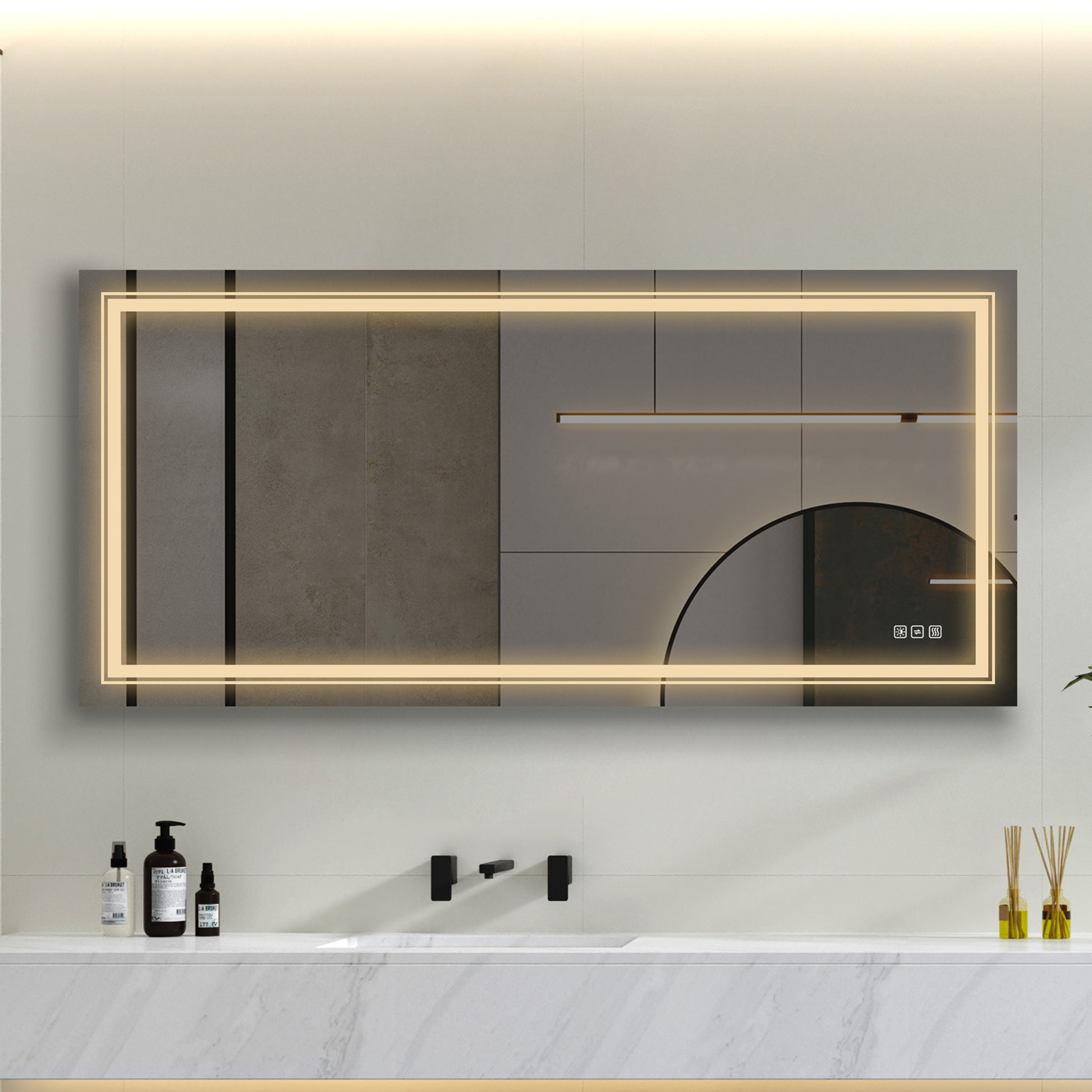 Ivy Bronx Miroir de salle de bain mural 60 po x 28 po Jazzmon - Wayfair ...