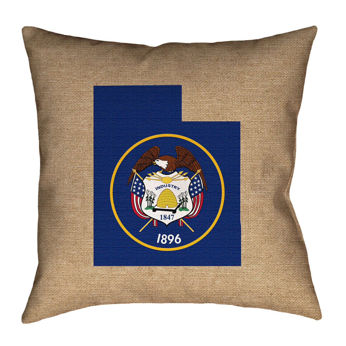 ArtVerse Centers Utah Flag Pillow in , Spun Polyester/Euro Pillow | Wayfair