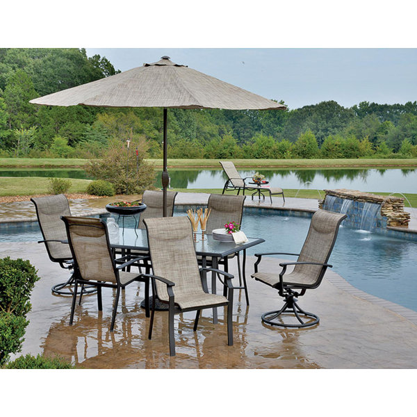 Northlight Seasonal 7pc Ivory Peninsula Cast Aluminum Outdoor Patio ...