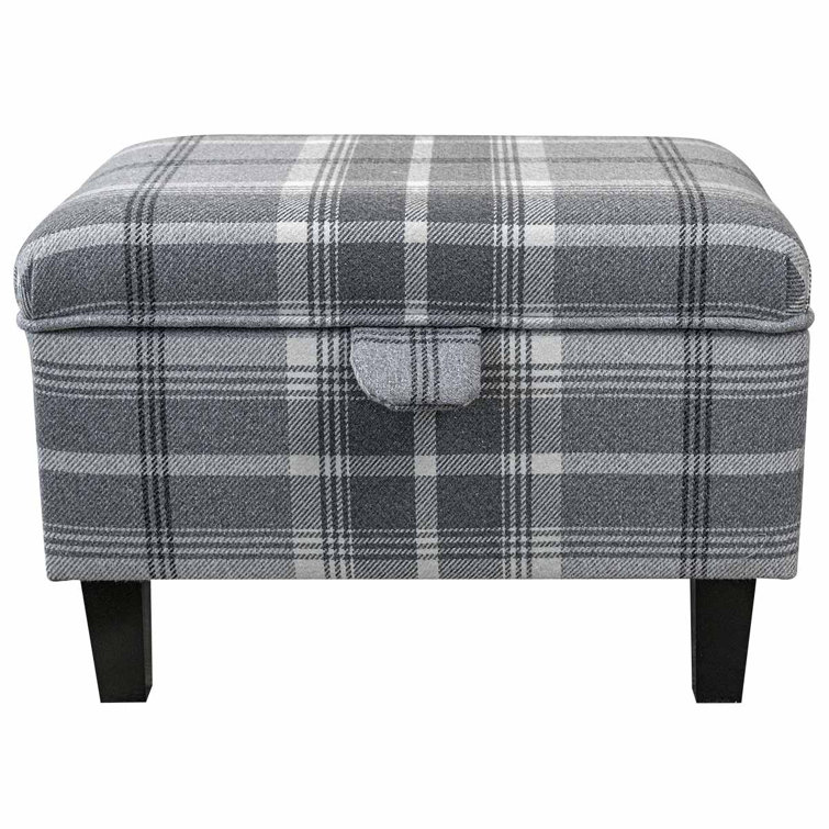 Beaumont 50cm Wide Rectangle Tartan Storage Ottoman with Storage ...