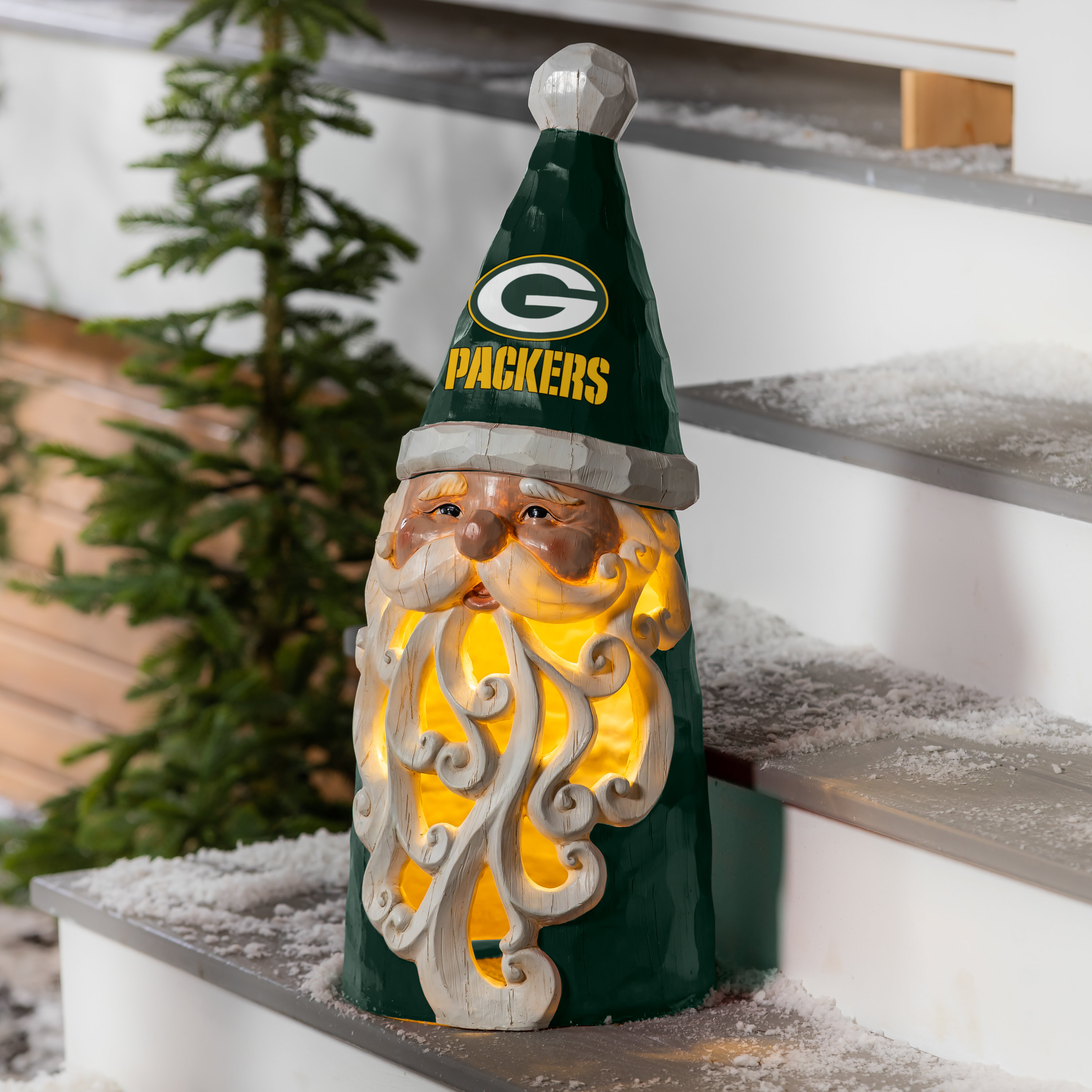 Evergreen Enterprises, Inc Green Bay Packers Santa LED Statuary, 26 ...