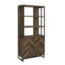 17 Stories 2-Door Bookcase In Rustic Oak Herringbone And Gunmetal | Wayfair