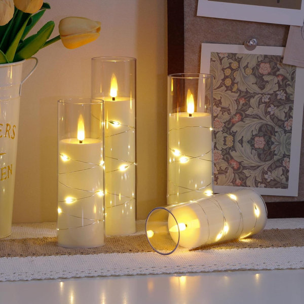 The Holiday Aisle® Flameless Flickering Clear Plastic Candles With 11 ...