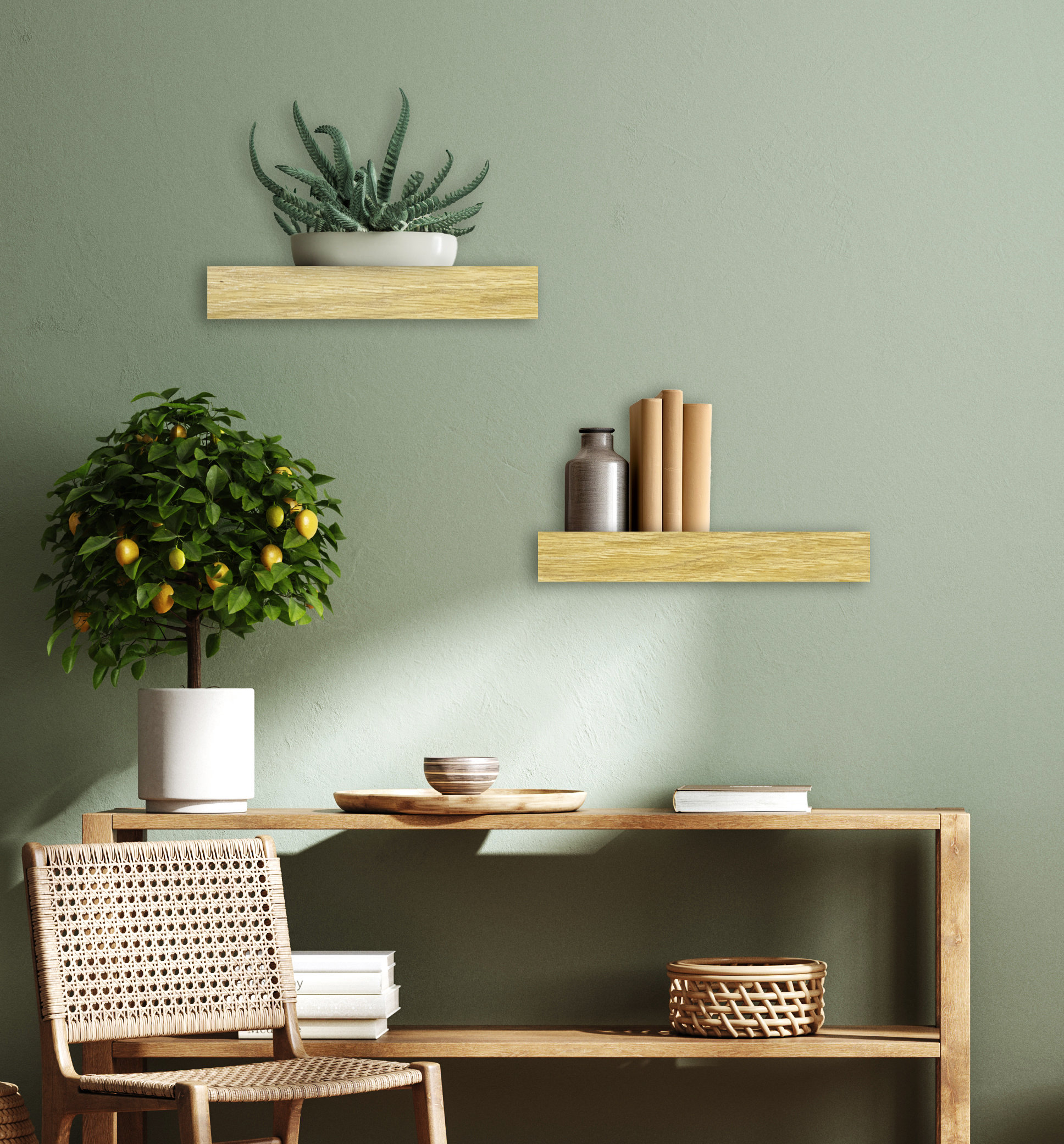 Loon Peak Rayne Floating Shelves with Metal Bracket Set of 2 - Wayfair ...
