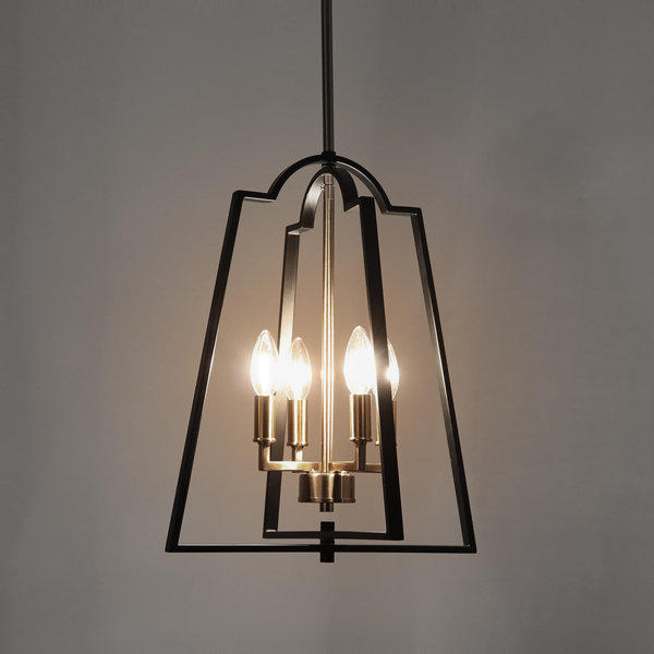 Everly Quinn Marval 4-Light Dimmable Lantern Classic Chandelier with ...