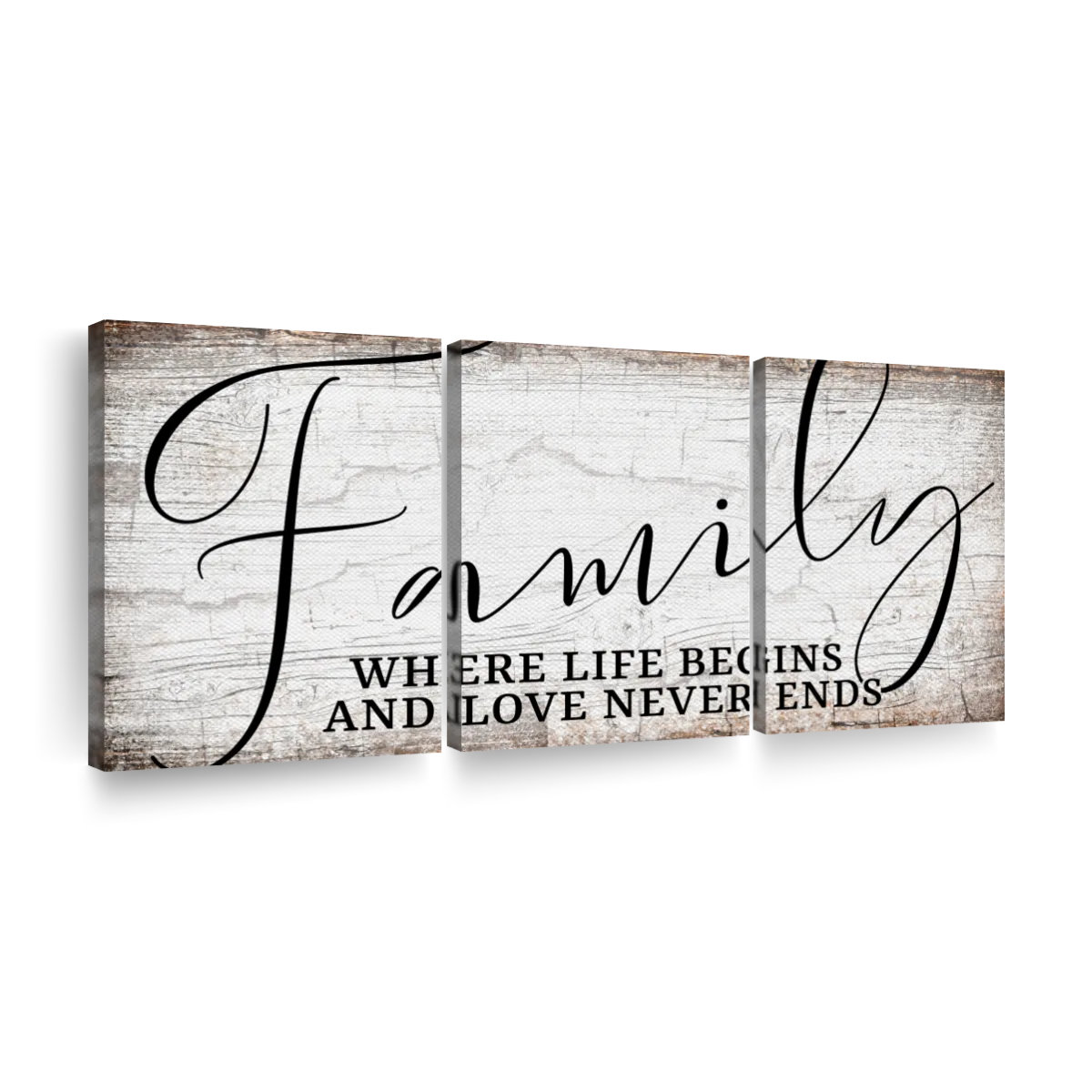 August Grove® Love Never Ends Family Quote Multi Piece Canvas Print ...