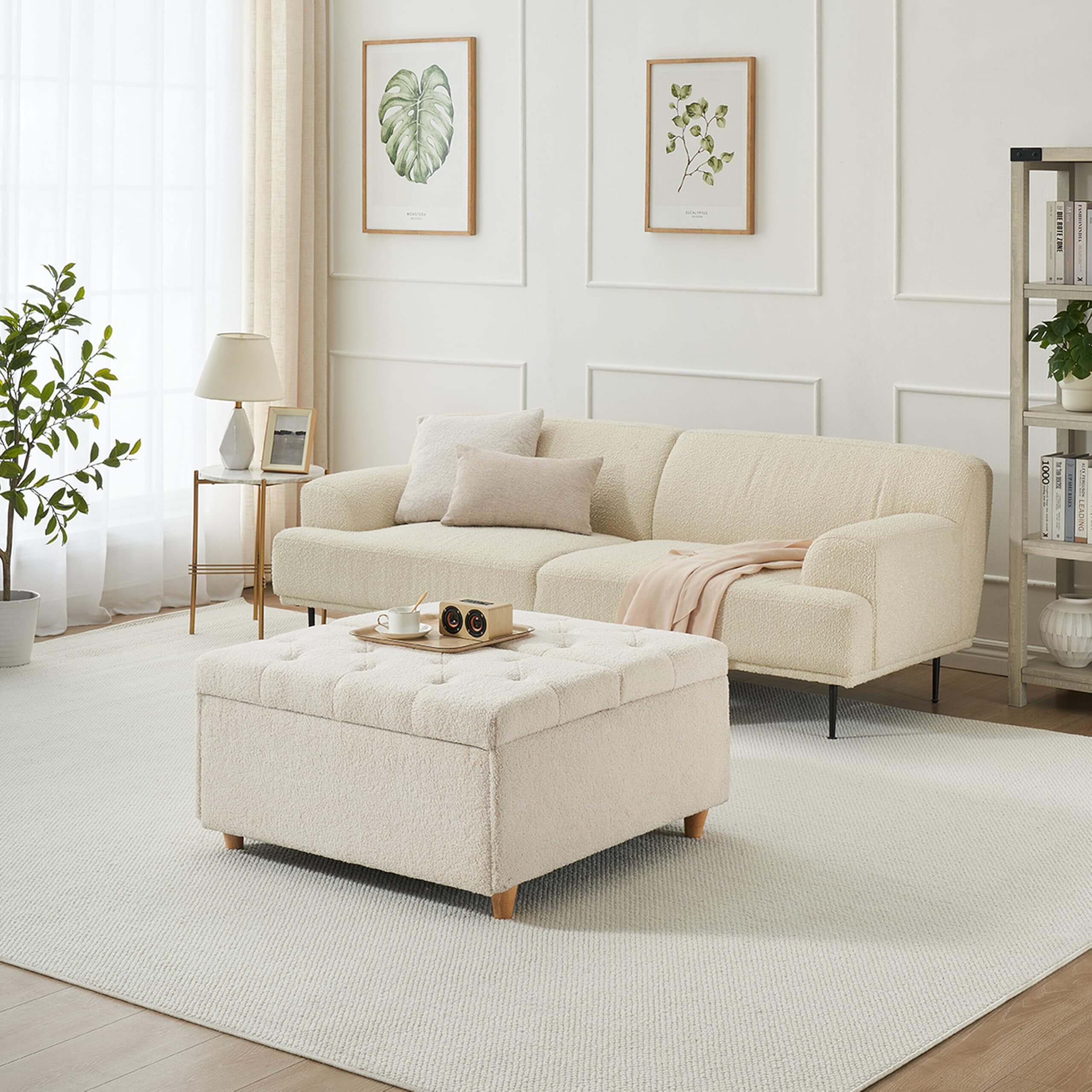 Latitude Run® Leather Storage Ottoman Coffee Table With Lift Top ...