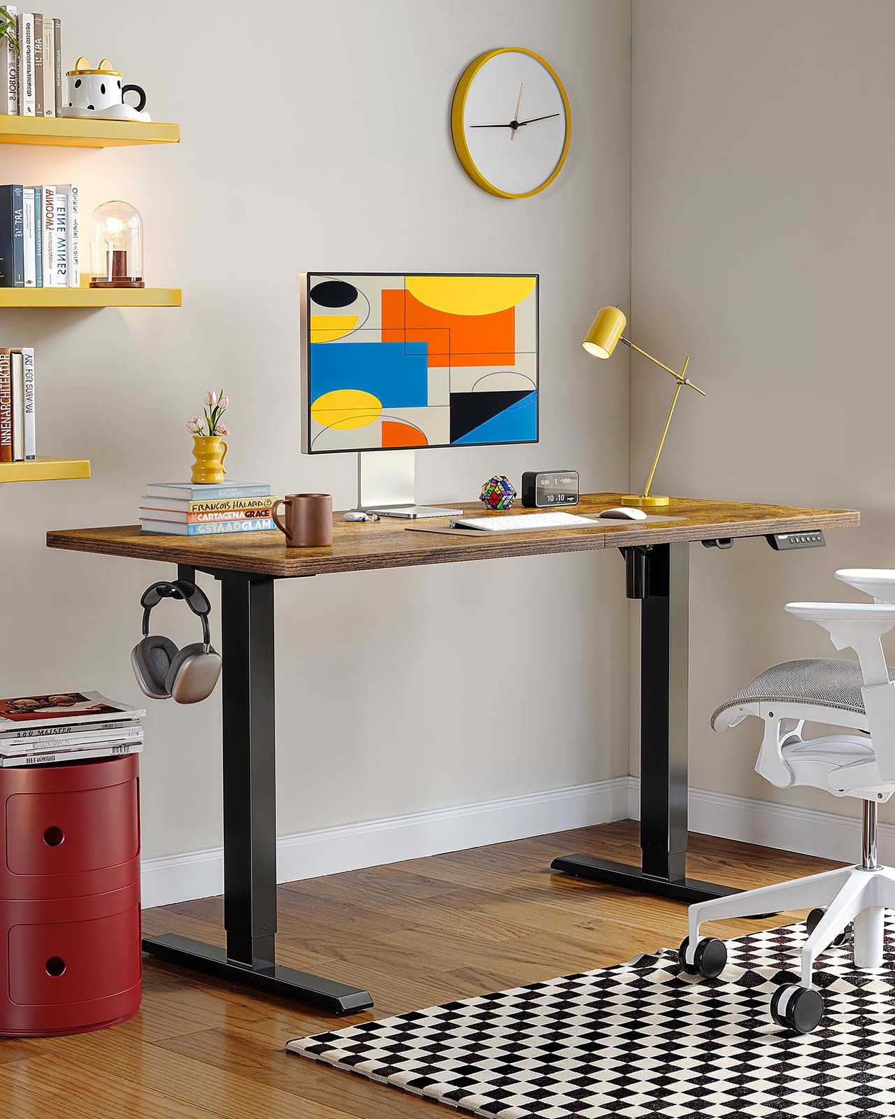 Inbox Zero Electric Standing Desk, 48 X 24 Inch Height Adjustable Sit ...