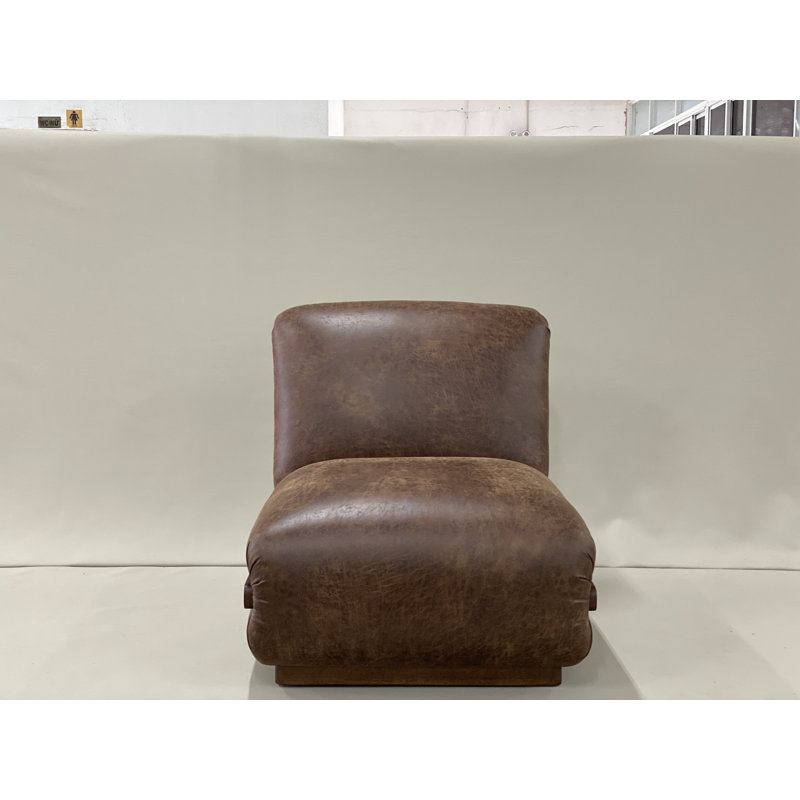 17 Stories Sylina Occasional Chair, Whiskey Distressed Leather | Wayfair
