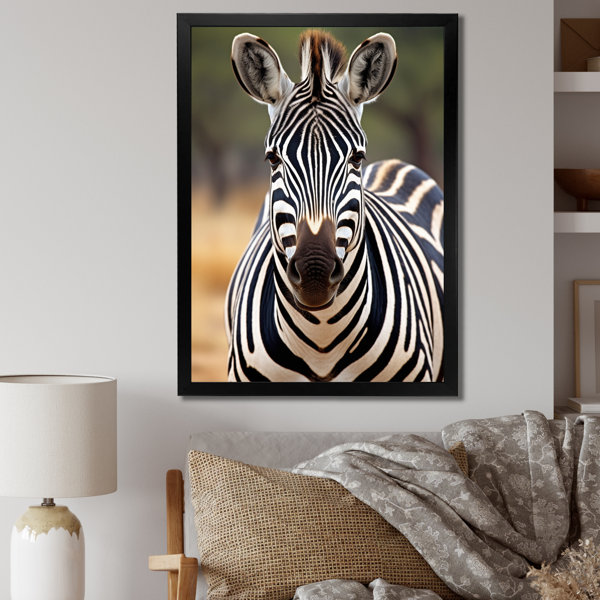 DesignArt Zebra Zebra Patterns In Framed On Canvas Print | Wayfair