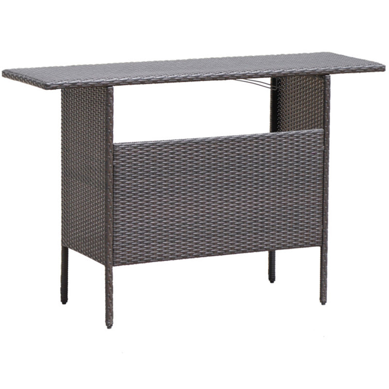 Latitude Run® Outdoor Garden Patio Rattan Wicker Table Shelves ...