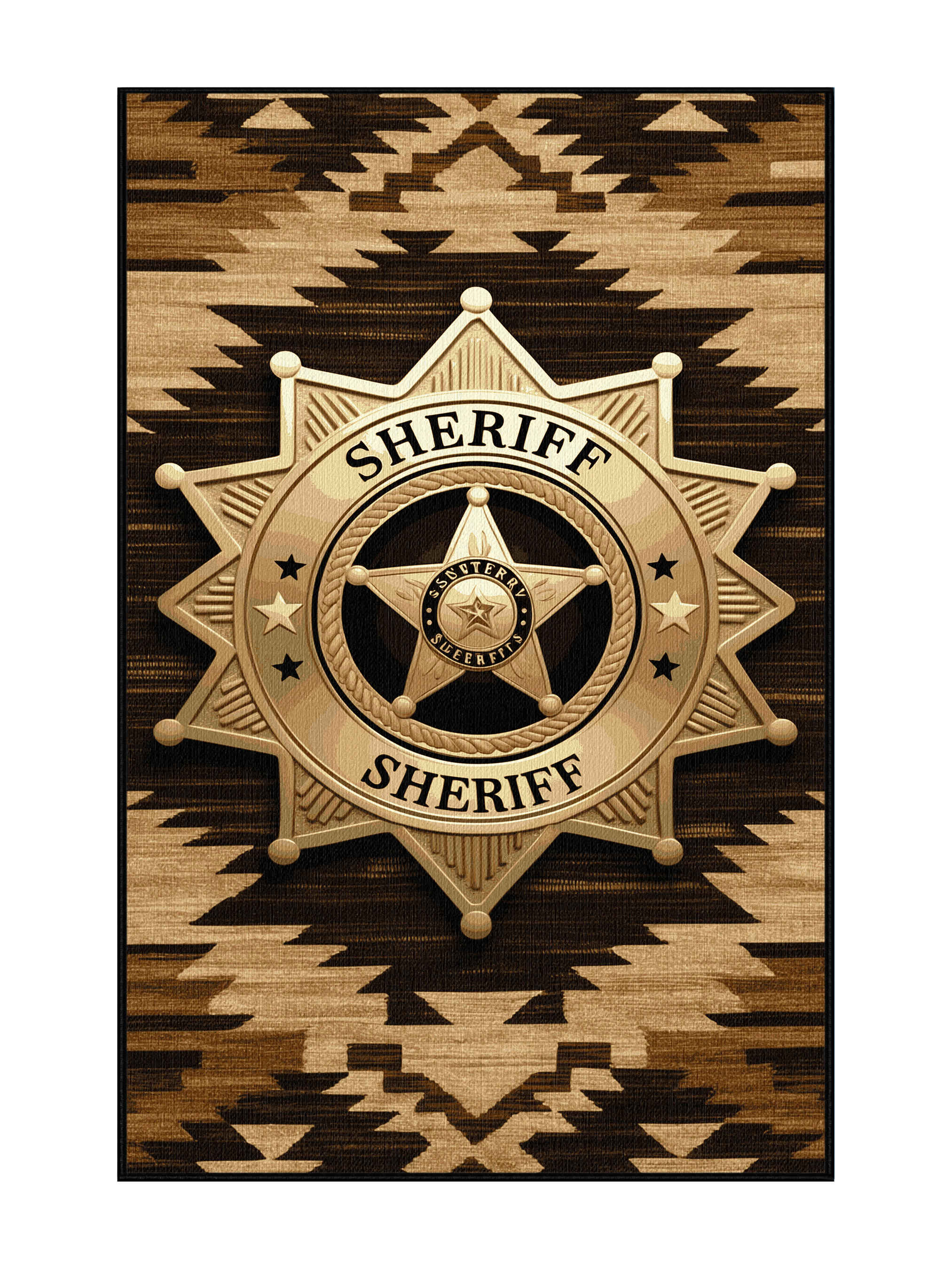 Foundry Select Washable Sheriff Badge Southwestern Area Rug | Wayfair
