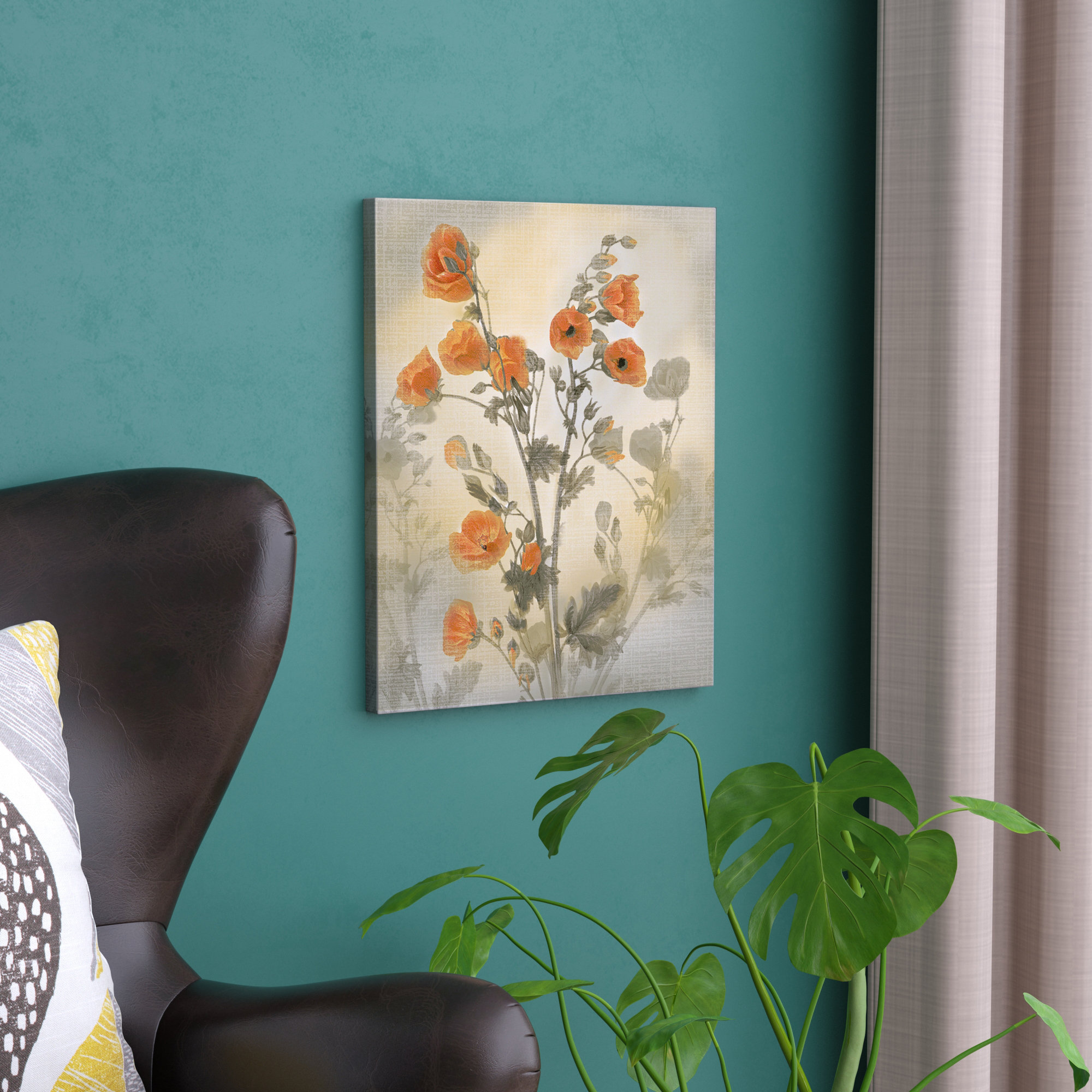 Red Barrel Studio 'Red Poppy' Painting Print on Wrapped Canvas ...