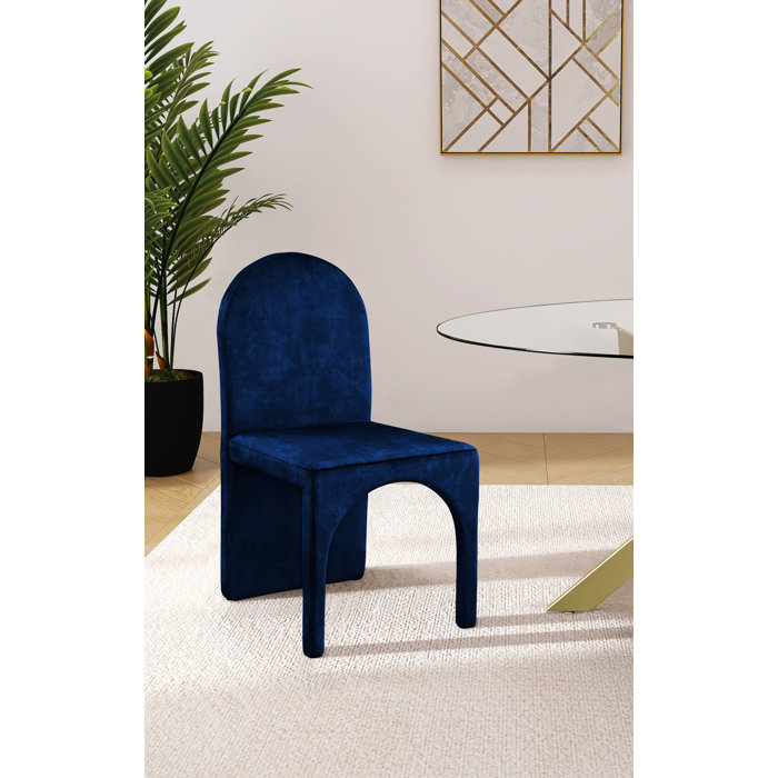 Everly Quinn Carpathia Velvet Upholstered Solid Back Side Chair ...