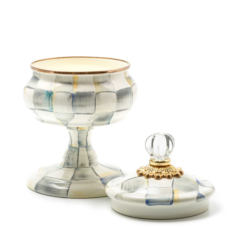 MacKenzie-Childs Sterling Check® Curiosity Pot & Reviews | Wayfair