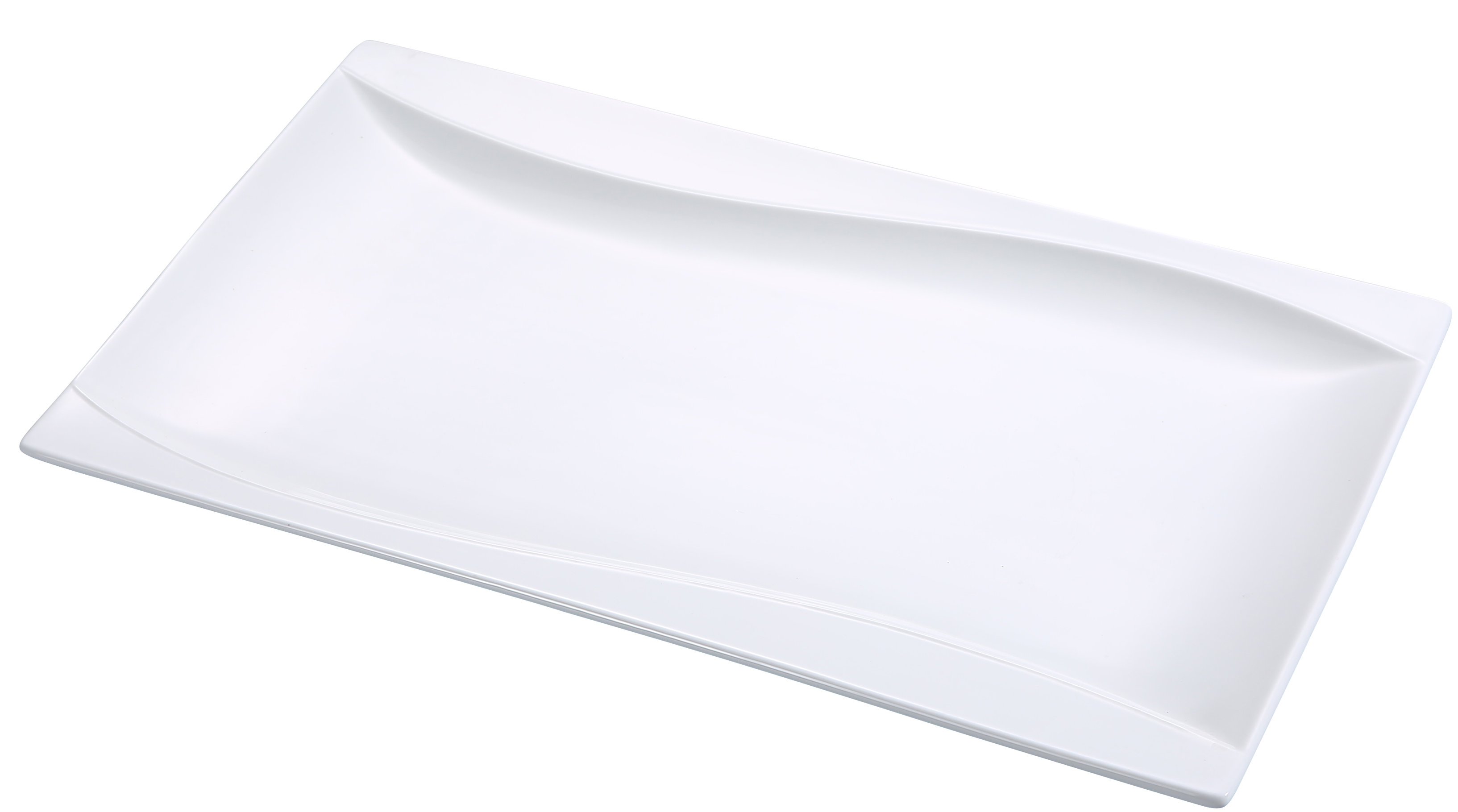 Yanco SW-208 Sea Wave Rectangular Plate, 5" Width, 7.25" Length, Bone China, Bone White Colour ...