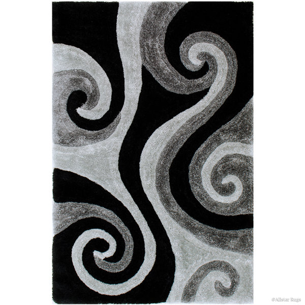 Orren Ellis Joule Hand-Tufted Black Area Rug | Wayfair