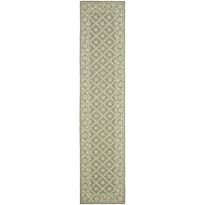 August Grove® Wilton Hand Tufted New Zealand Wool Floral Rug | Wayfair