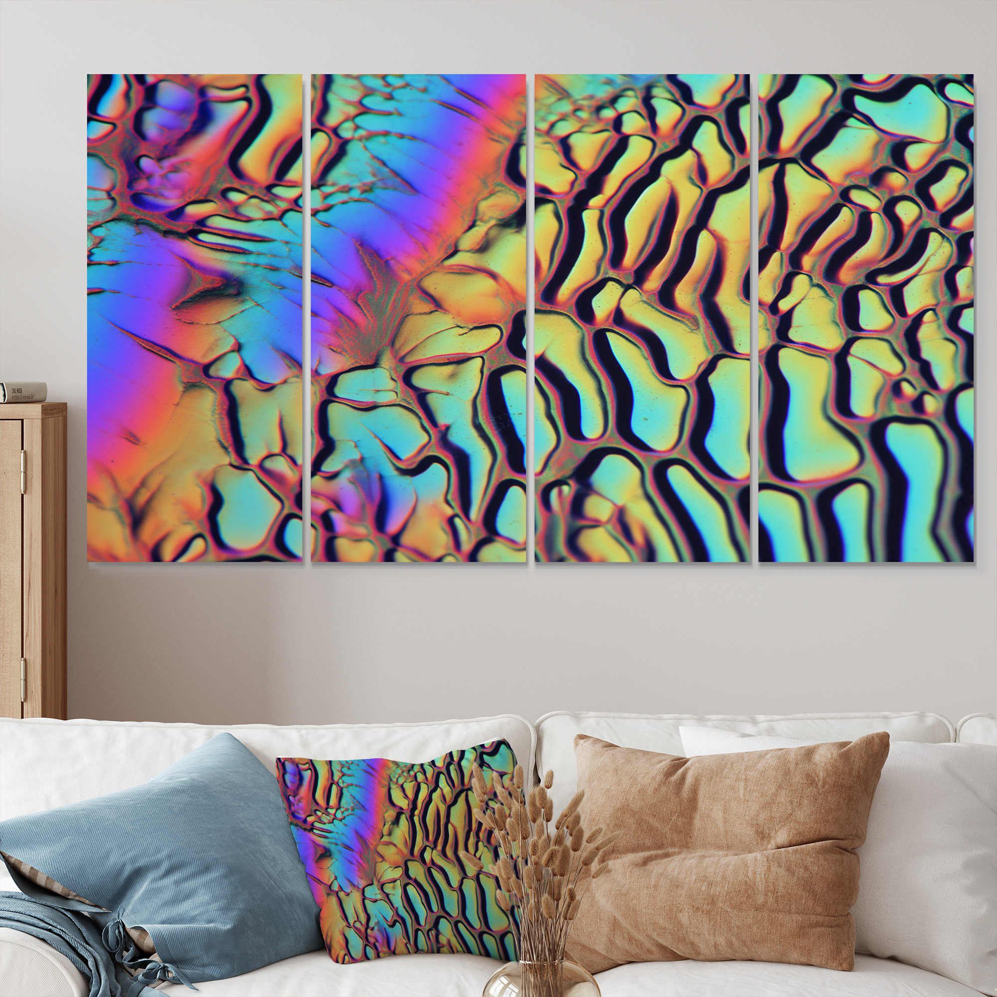 Ivy Bronx Neon Texture Mars - Abstract Landscape Wall Art Canvas 4 ...