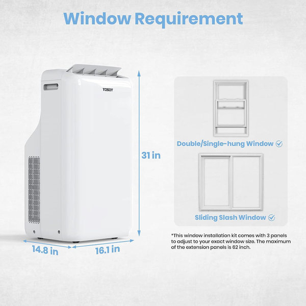 TOSOT 14,000BTU (9,600 BTU SACC) Smart WiFi Portable Air Conditioner ...