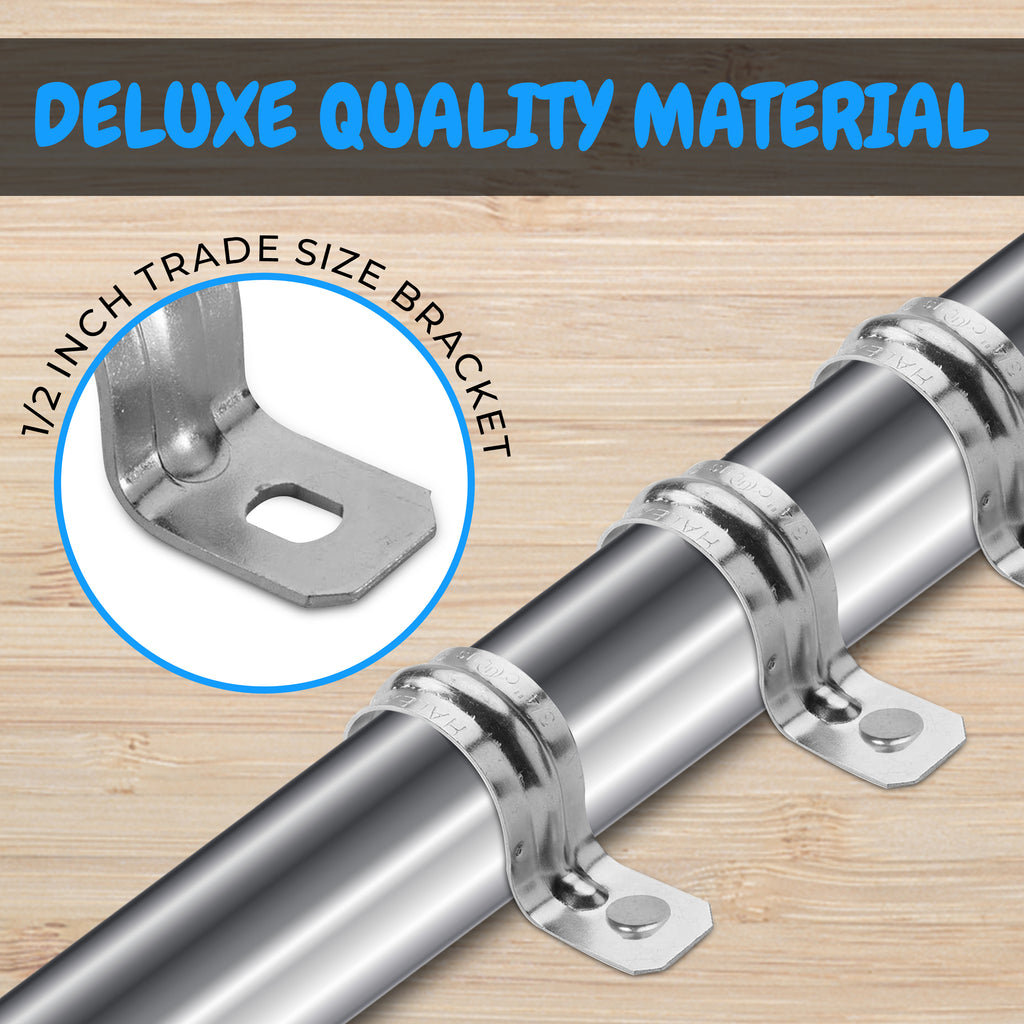 OHLECTRIC Zinc Plated Steel Pipe Straps for RIGID Conduit, 2", 1 Hole ...