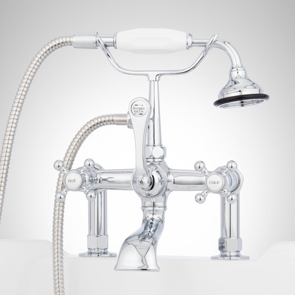 Signature Hardware Deck-Mount Telephone Faucet with Vintage Cross ...