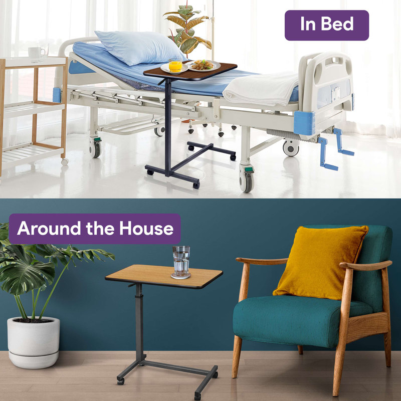 ProHeal Rolling Medical Overbed Table with Wheels and Adjustable Height ...
