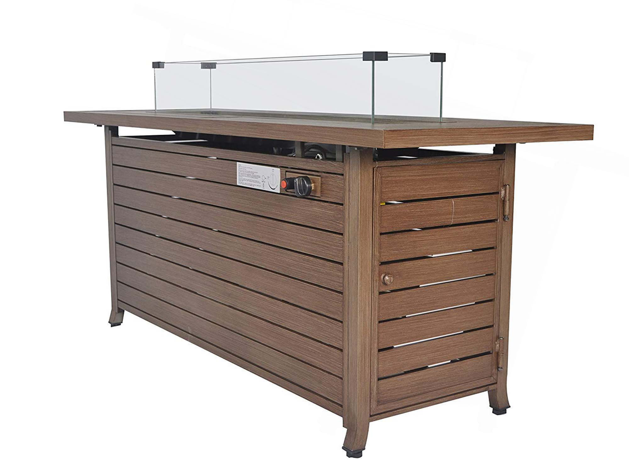 Latitude Run® 57 In Propane Fire Pit Table, 50000BTU,Retangular Outdoor ...