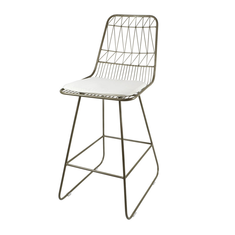 Wrought Studio Nico Modern Geometric 26.25" Patio Bar Stool with ...
