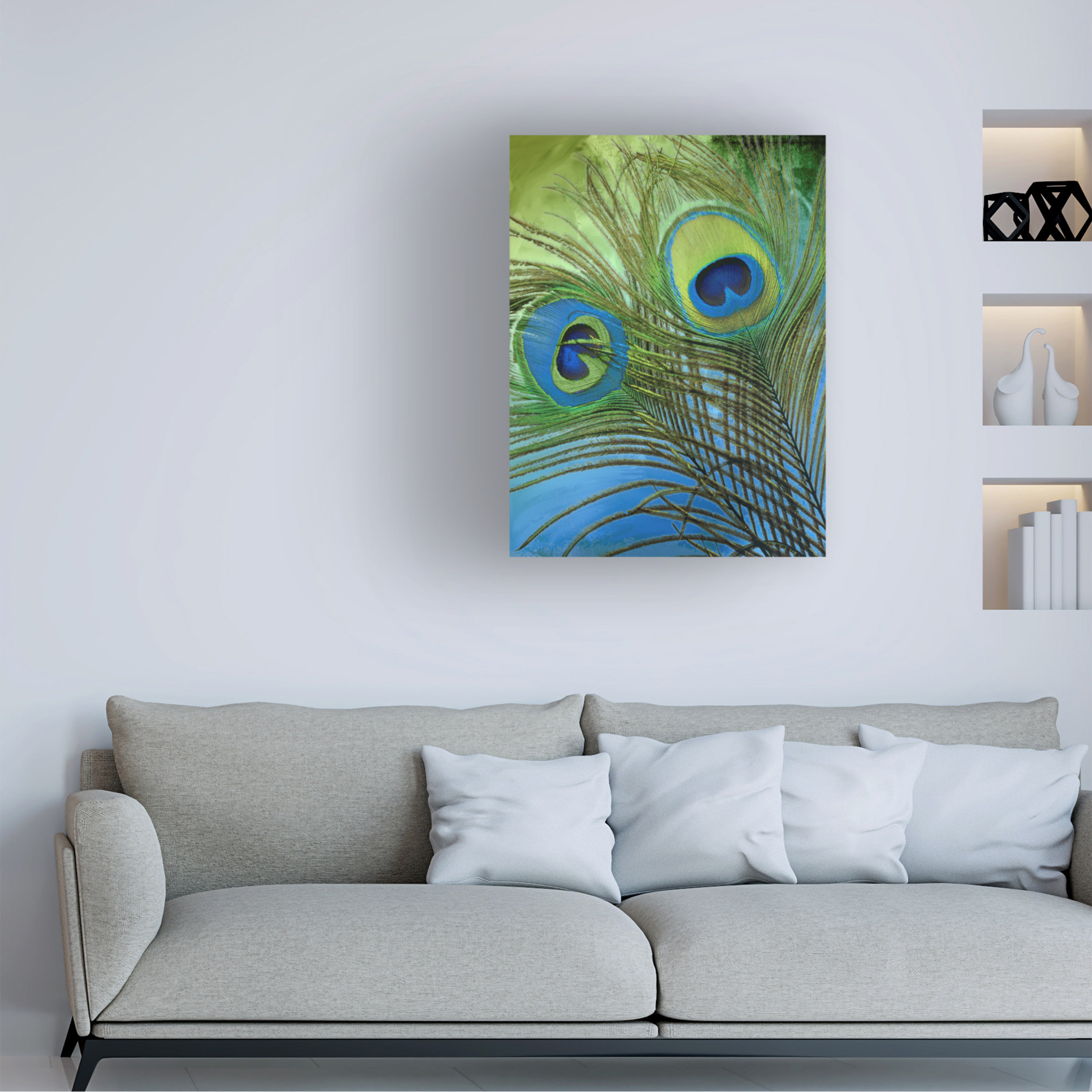 Ebern Designs Bolog Sasha Peacock Candy I Canvas Art | Wayfair