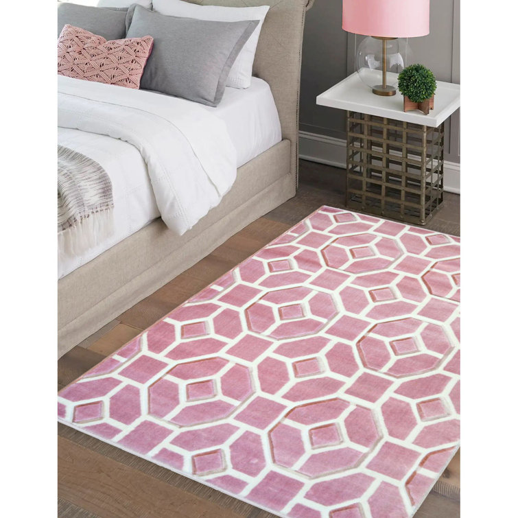 George Oliver Hannam Gorton Blush Pink Area Rug | Wayfair.co.uk