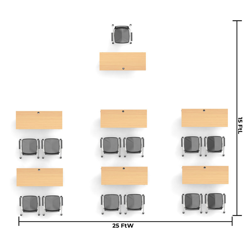 TeamWORK Tables 13 Person Training Meeting Seminar Tables with Modesty ...