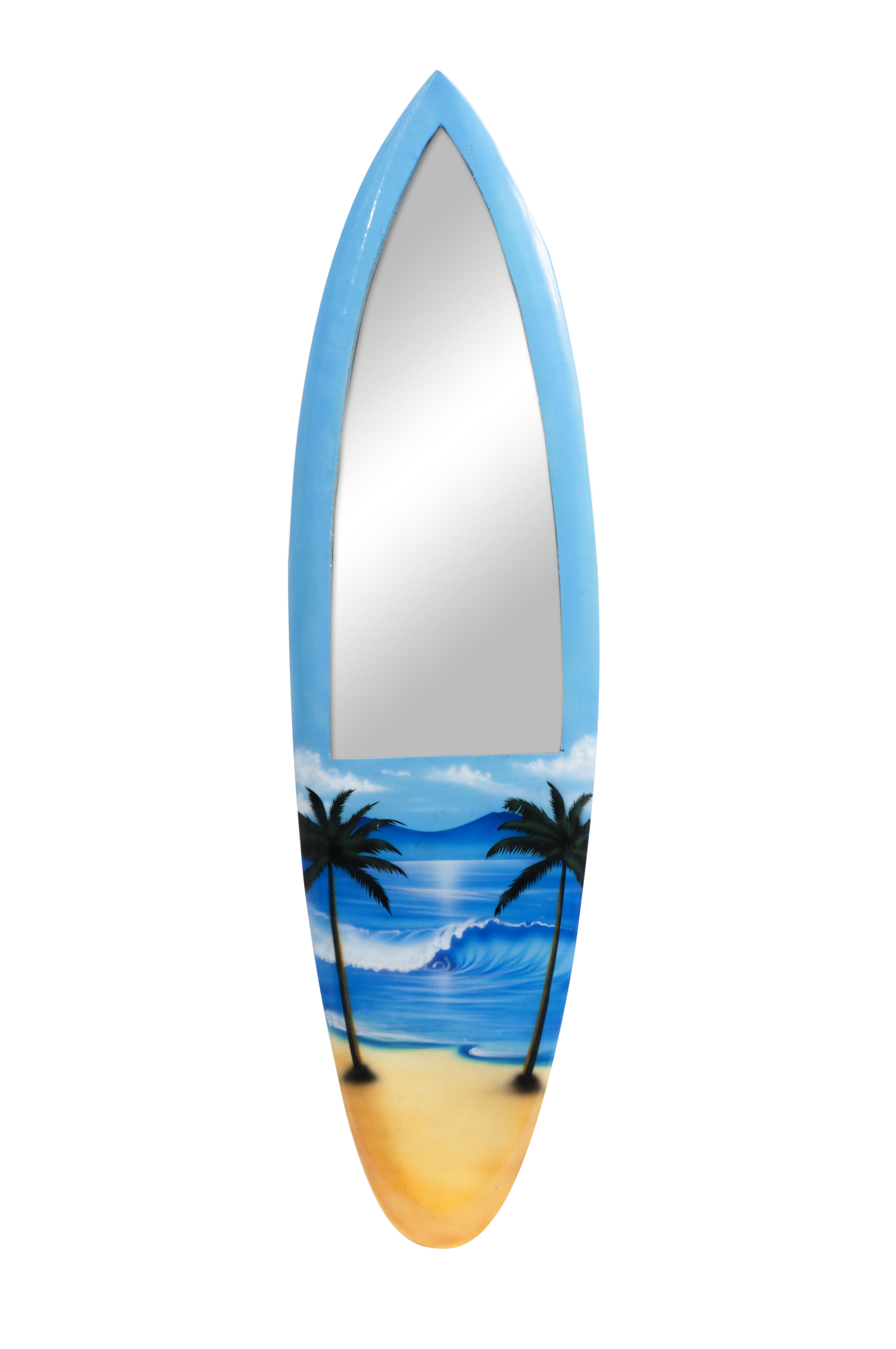 Bay Isle Home™ Moresby Surfboard Mirror with Beach Scene By RAM Game ...