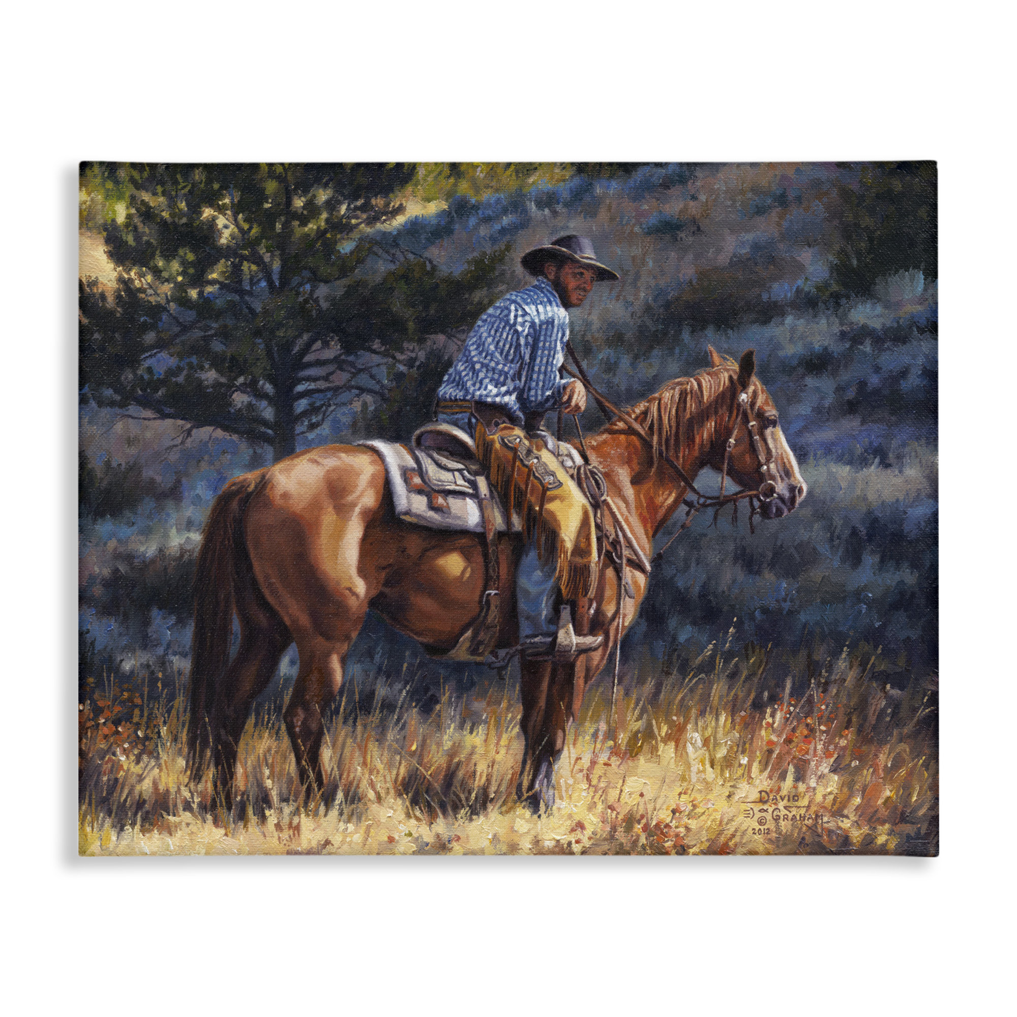 Union Rustic Early Start Cowboy Canvas Wall Art by David Graham | Wayfair