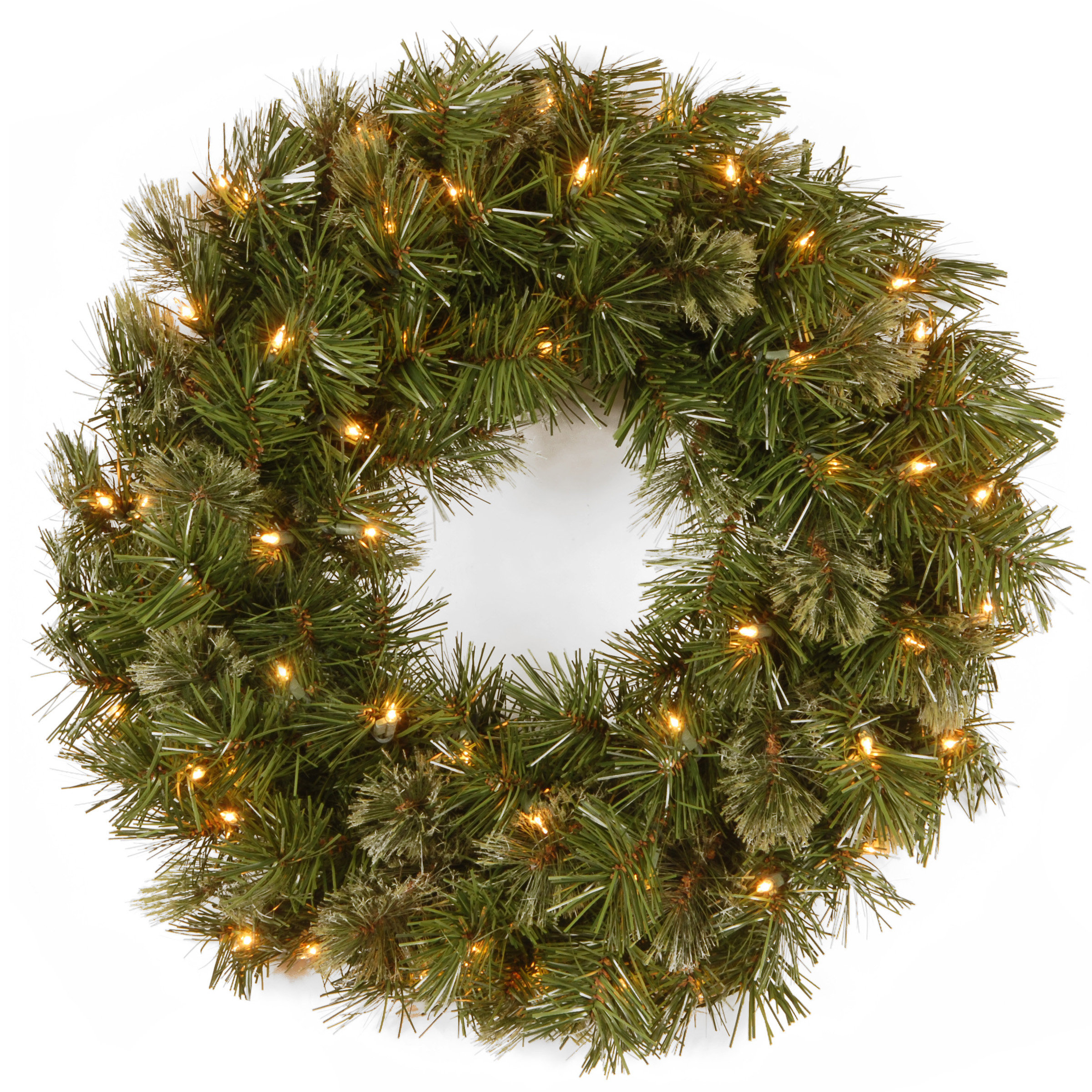 The Holiday Aisle® 24in. Wispy Willow Wreath with Clear Lights | Wayfair