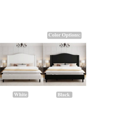 Lark Manor Ameera Upholstered Metal Platform Bed & Reviews | Wayfair