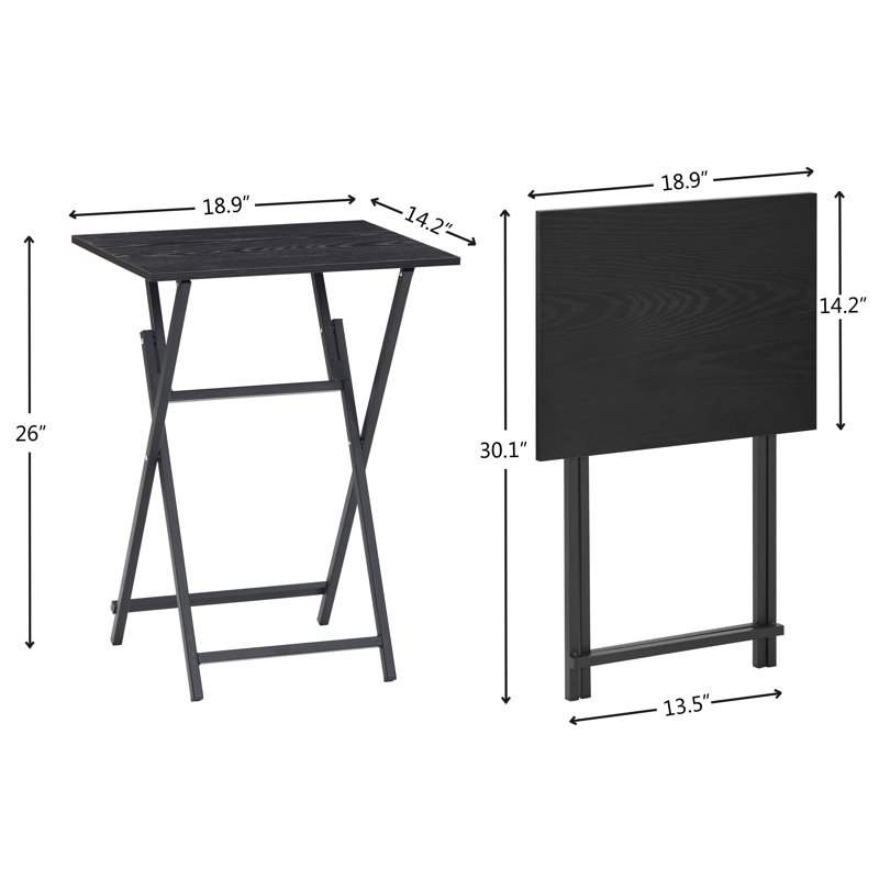 Kozart 2-Piece Folding TV Tray Table Portable Sofa Side Table ...