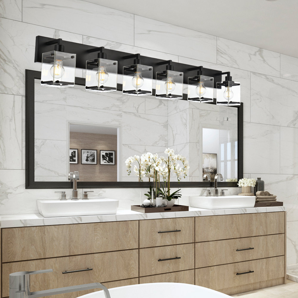 Latitude Run® 6-Light Black Bathroom Vanity Light, Black Vanity Light ...