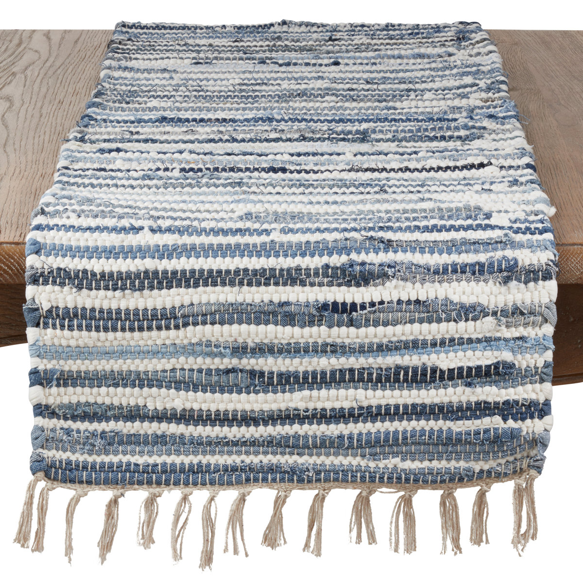 Highland Dunes Dalrymple Striped Chindi Table Runner & Reviews ...