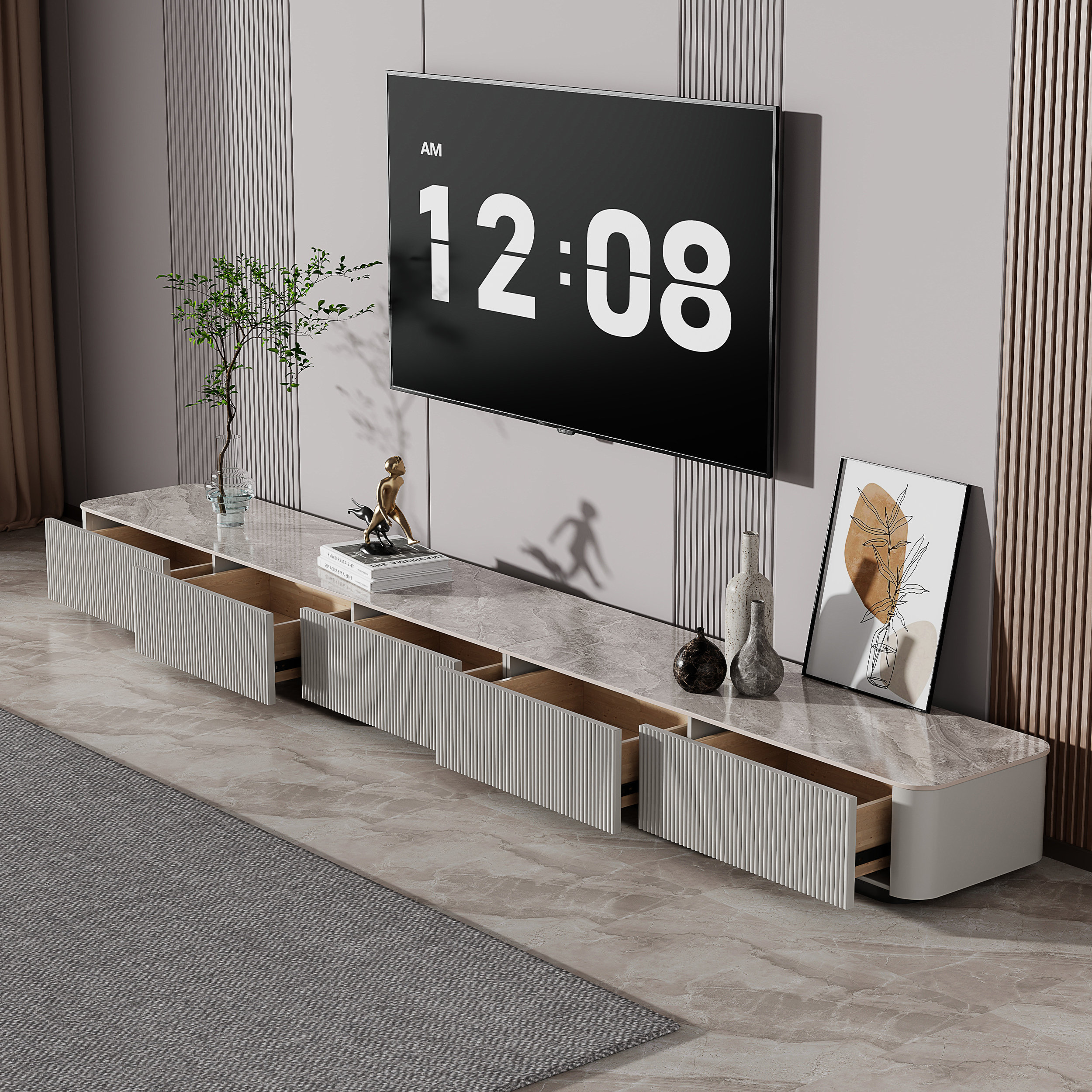 Orren Ellis rock panel and stainless steel electroplated steel frame ...