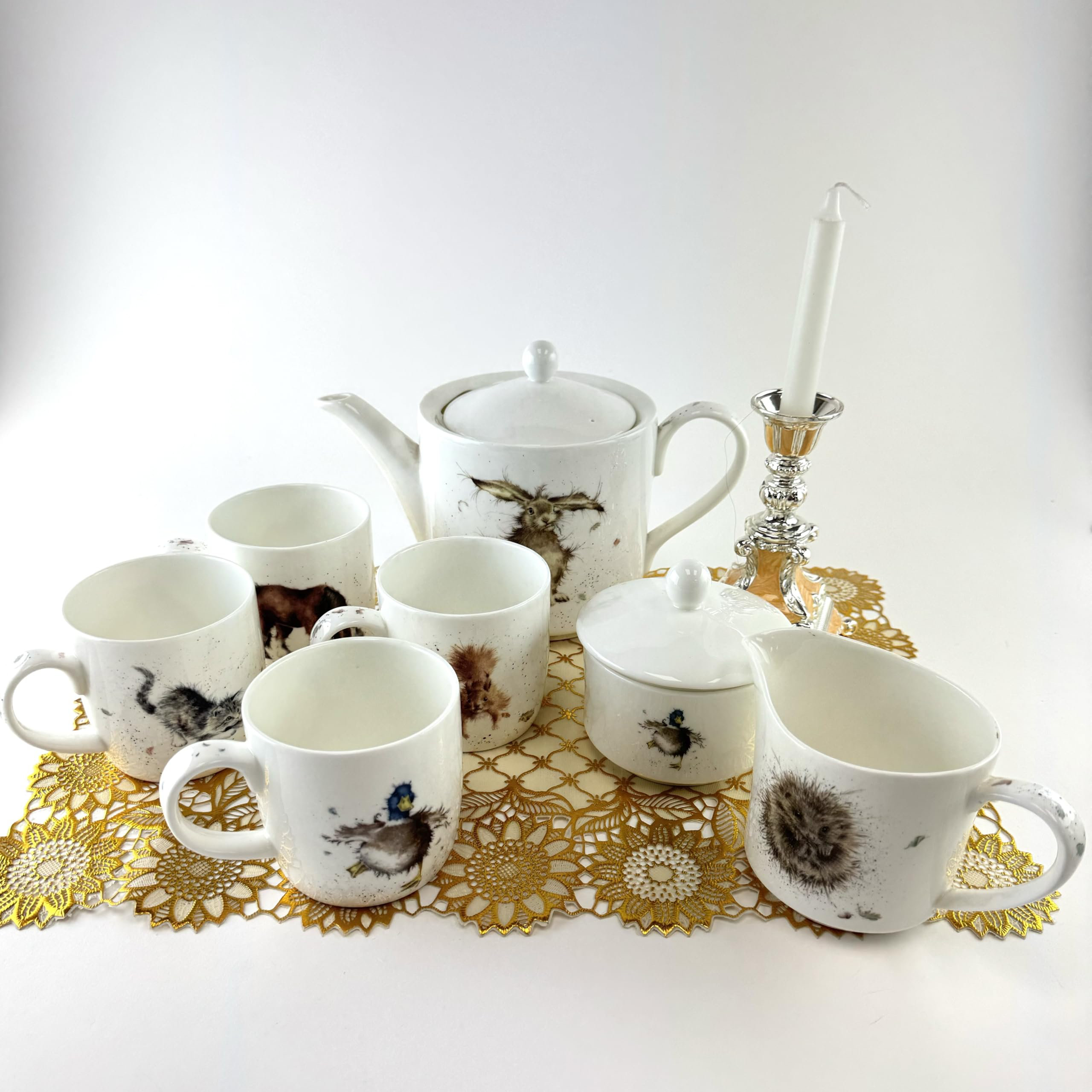 Rosdorf Park Bone China Dinnerware and Serveware, 7 Piece Tea Set ...