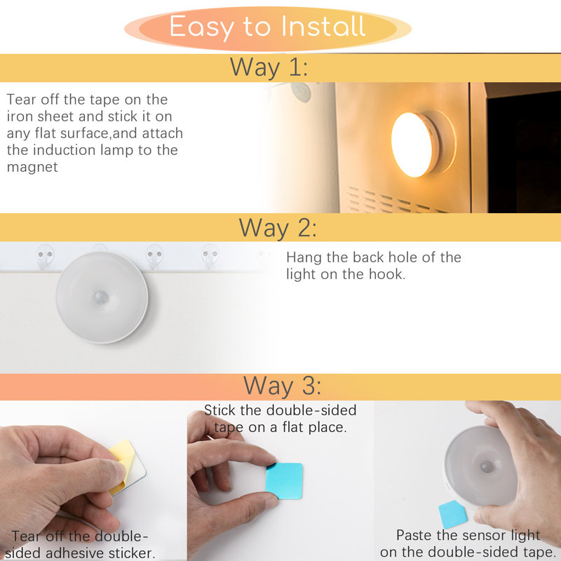 Liwarace Wireless Cabinet Wall Night Light | Wayfair