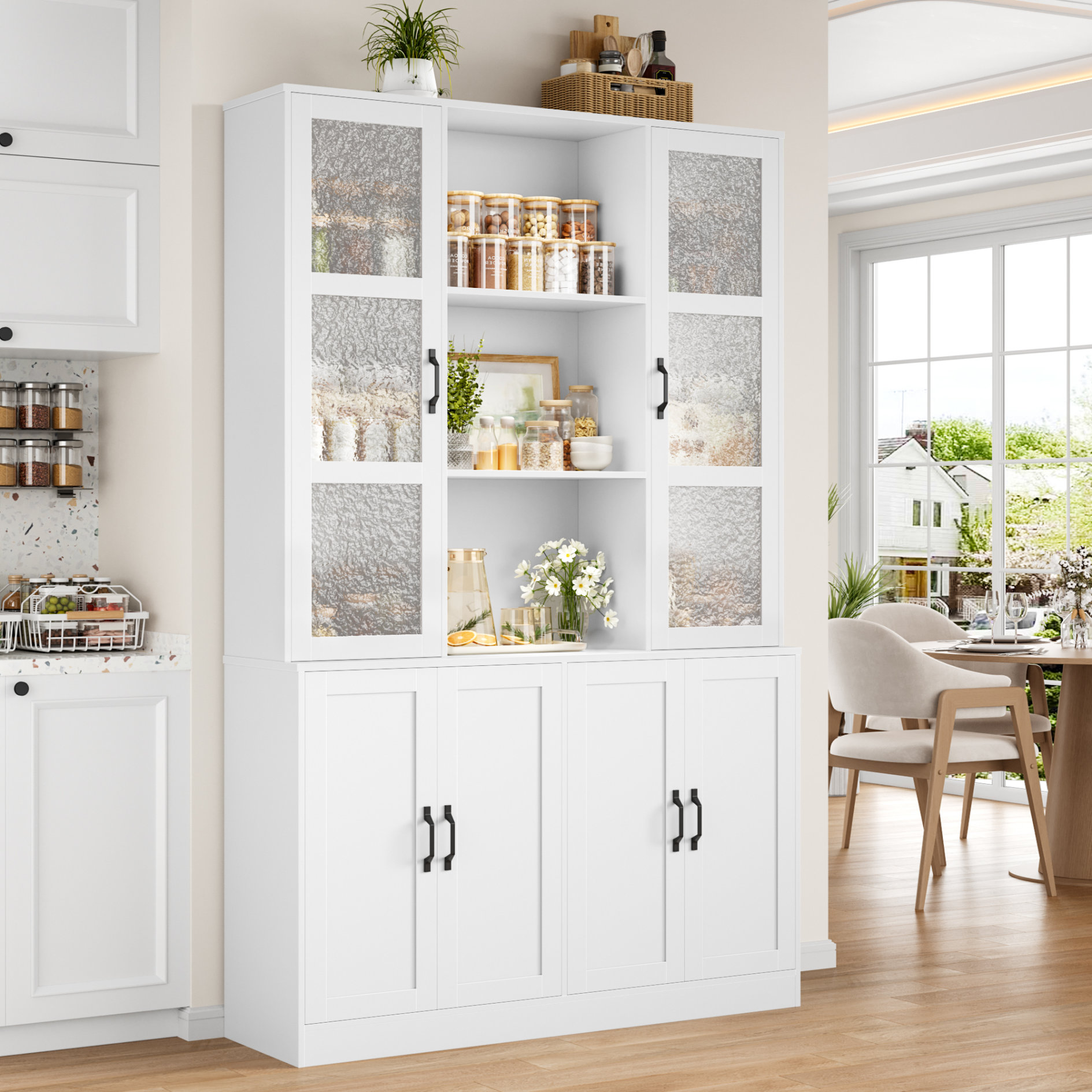 Latitude Run® 71'' x 47.1'' Bookcase with Adjustable Shelves, Large ...