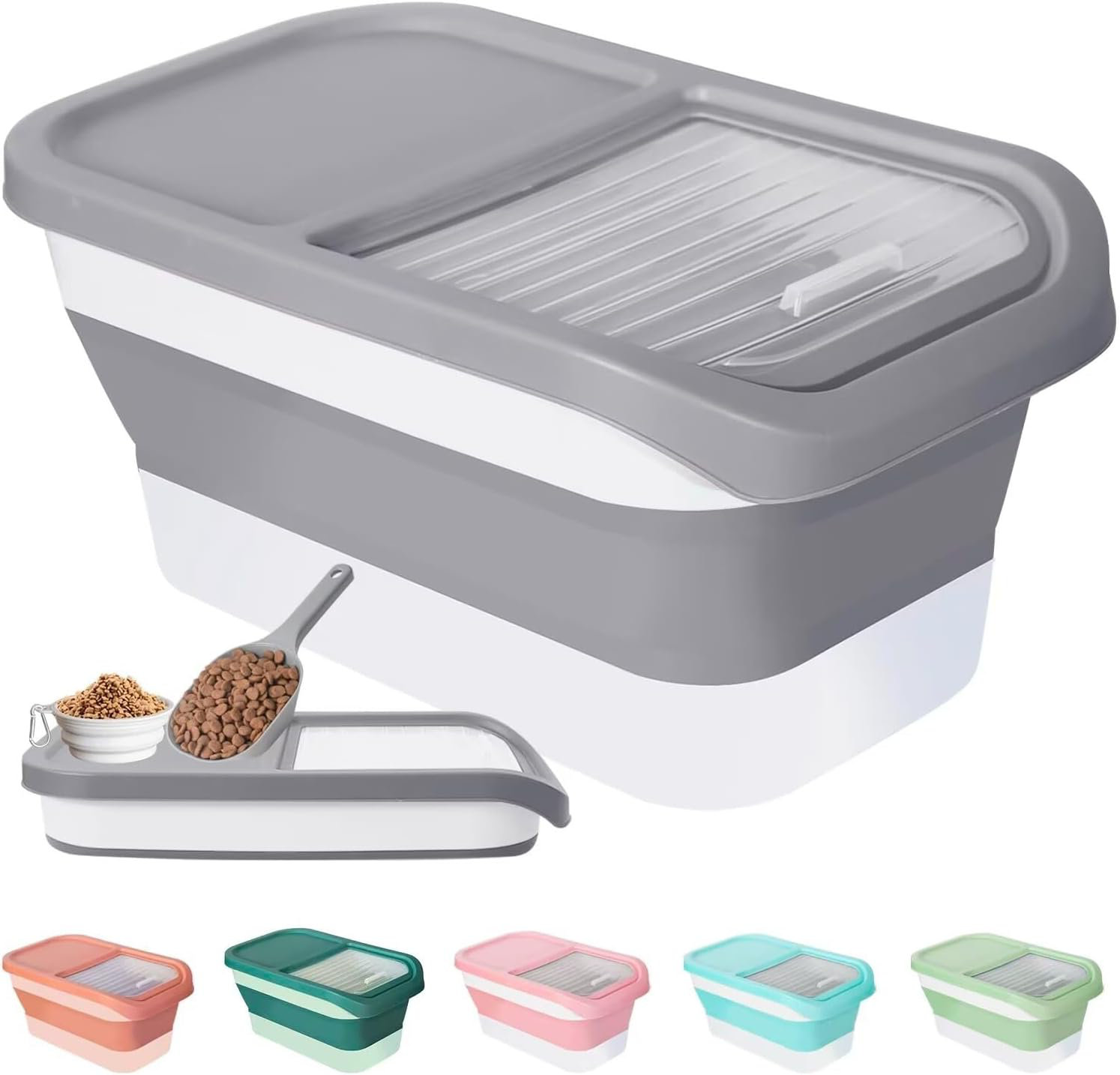 Fish hunter 10-13 Lbs Dog Food Storage Container - Collapsible Dog Food ...