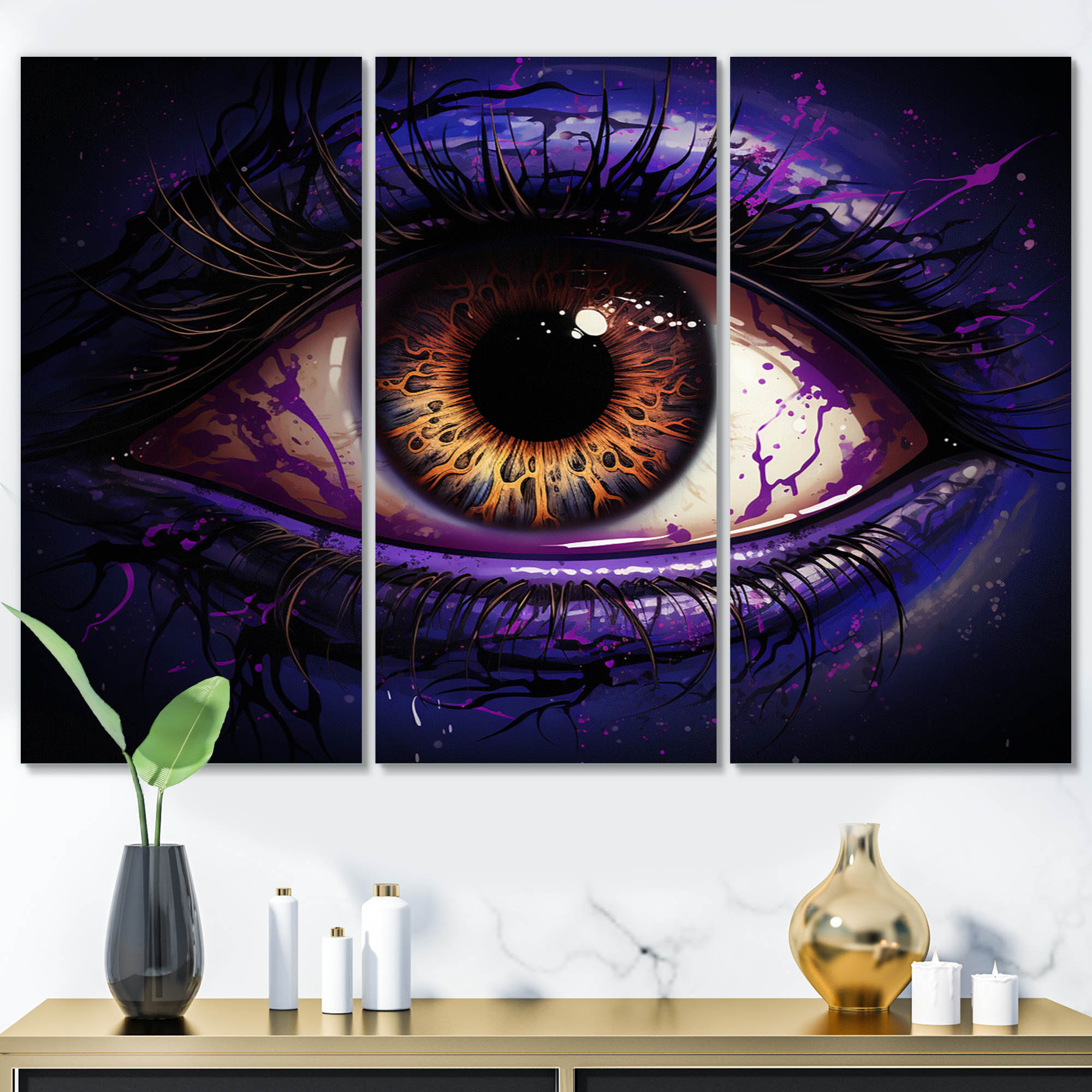 DesignArt Purple Vision Eye With Magical Pupil " Purple Vision Eye With ...