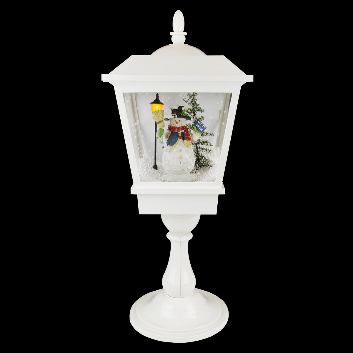 Northlight Seasonal 25.25" Lighted Musical Snowman Snowing White Table ...