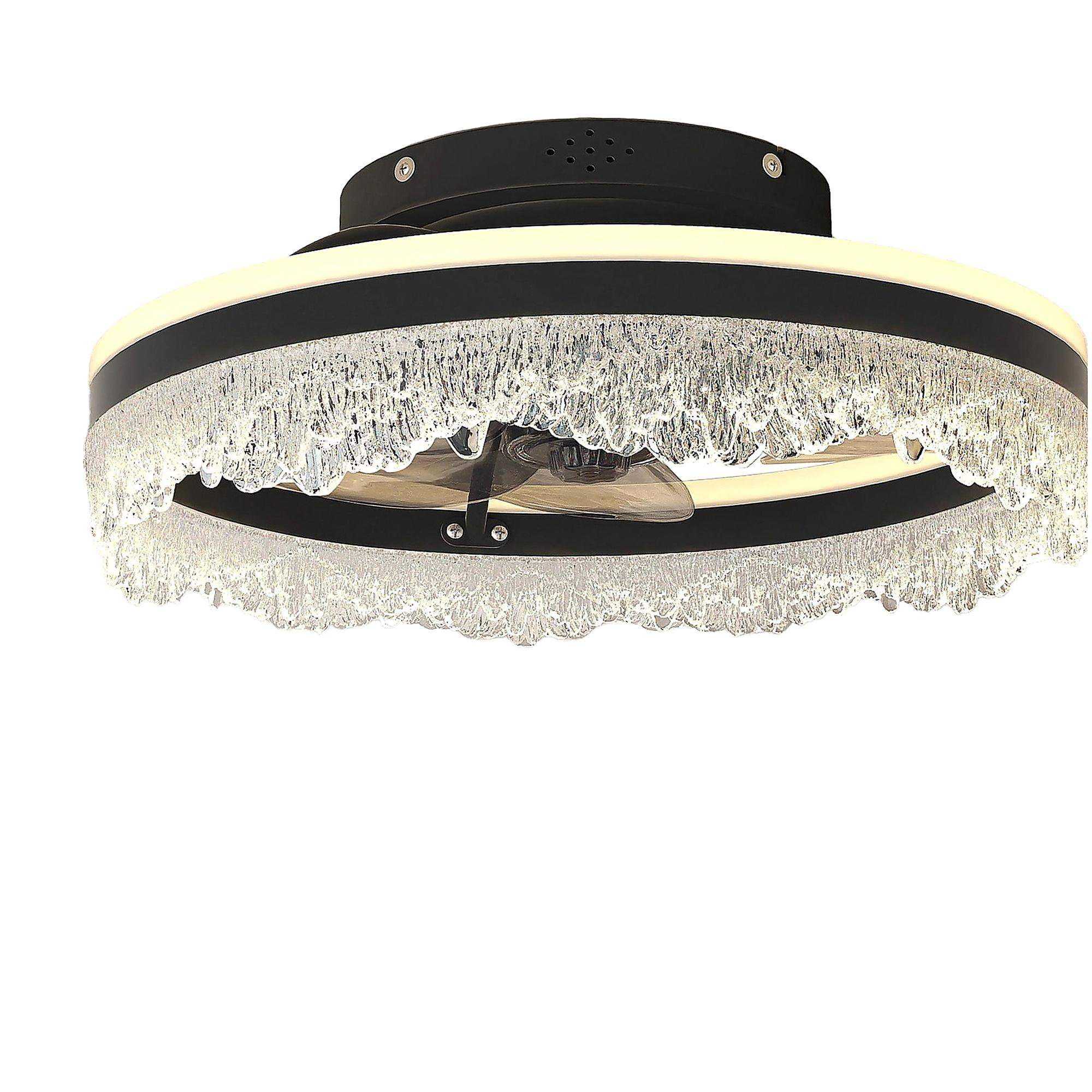 Mercer41 silent ceiling fan with light - LED crystal recessed fan light ...